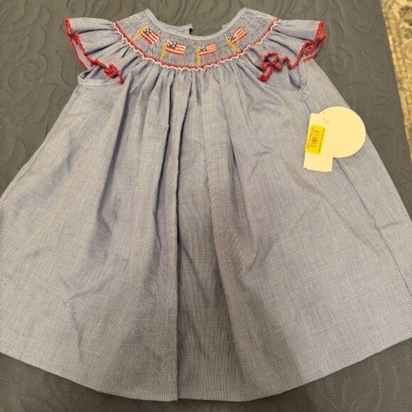 Edgehill Collection | Dresses | Nwt Little Girls Flag Smocked Dress 4th ...